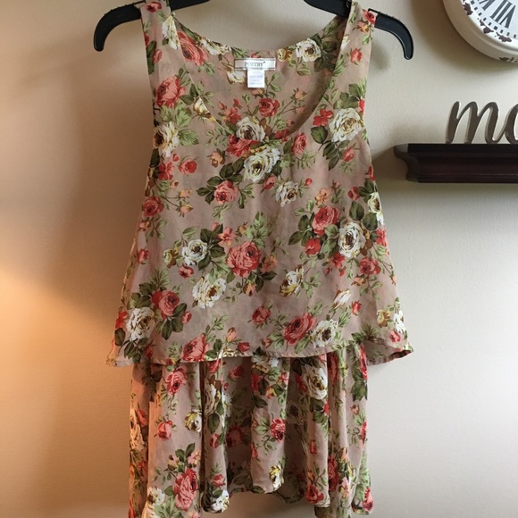 Tops | Poetry Romantic Flowy Floral Tank | Poshmark